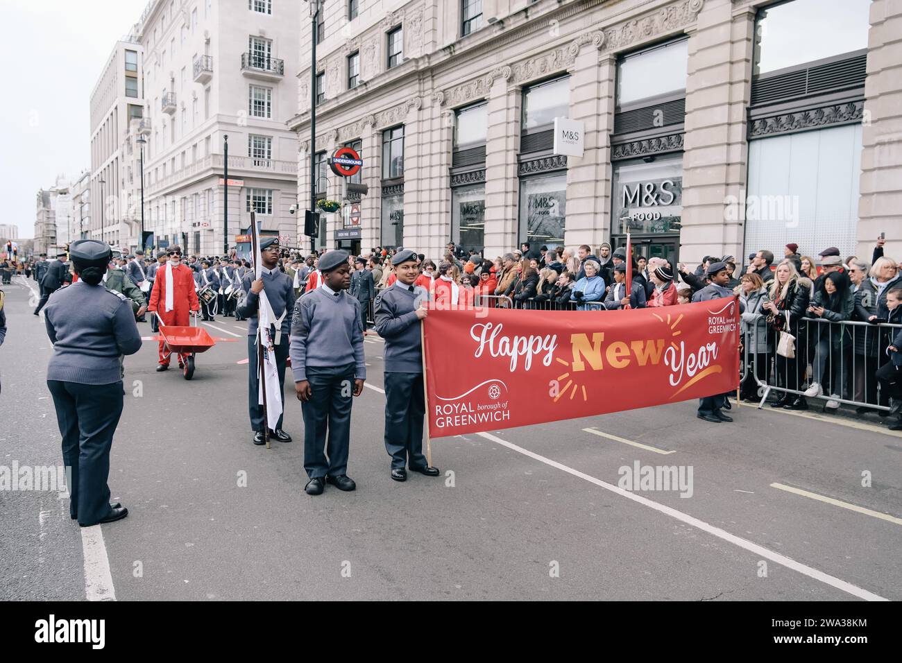 London, UK. 1st January, 2024 The New Years Day Parade takes place in ...