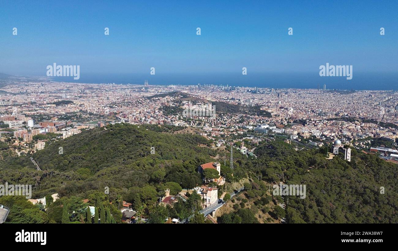 drone photo Barcelona Spain Europe Stock Photo - Alamy