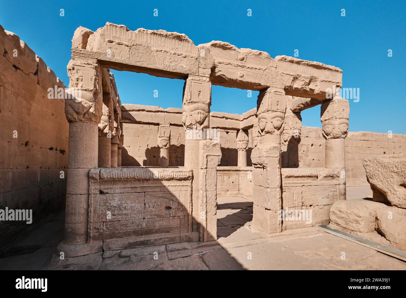 Qena, Egypt - December 27 2023: Temple of Hathor in Dendera Temple ...