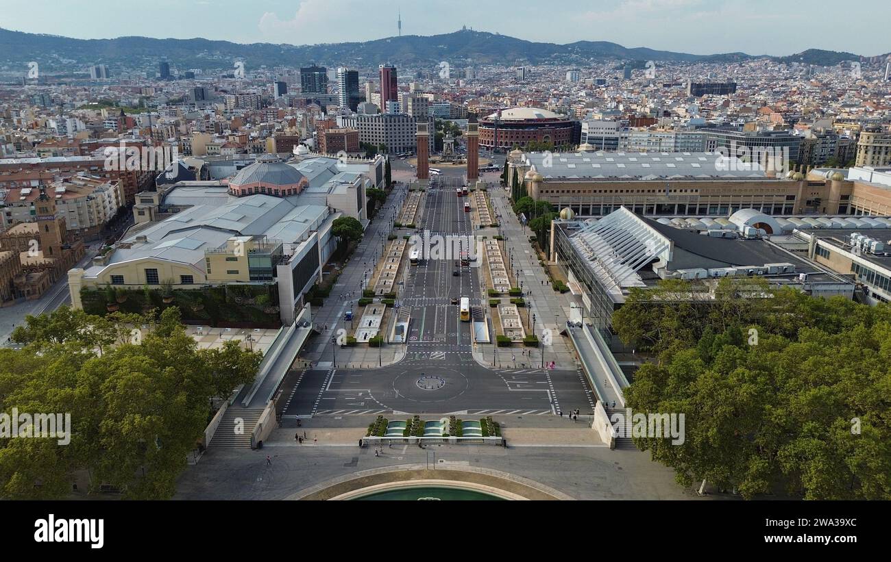 drone photo Barcelona Spain europe Stock Photo - Alamy