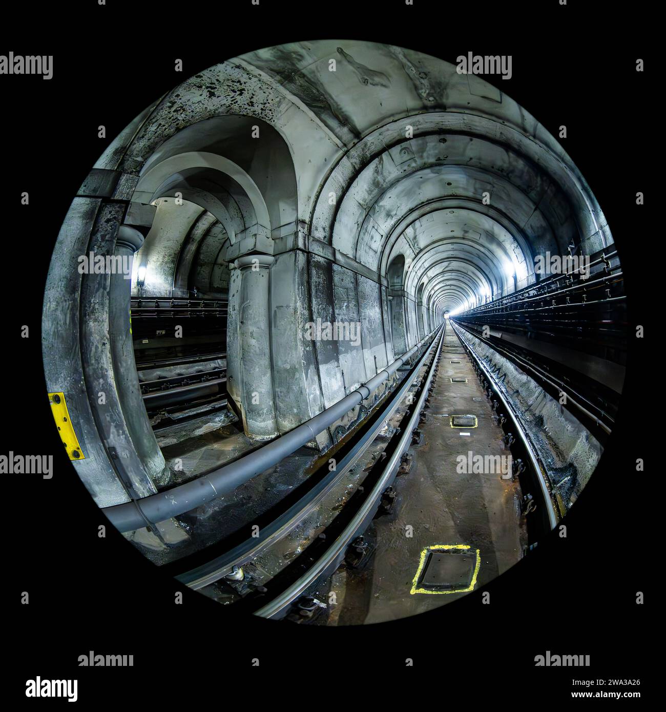 Brunel Tunnel from Rotherhithe Overground Station to Wapping. The first ...