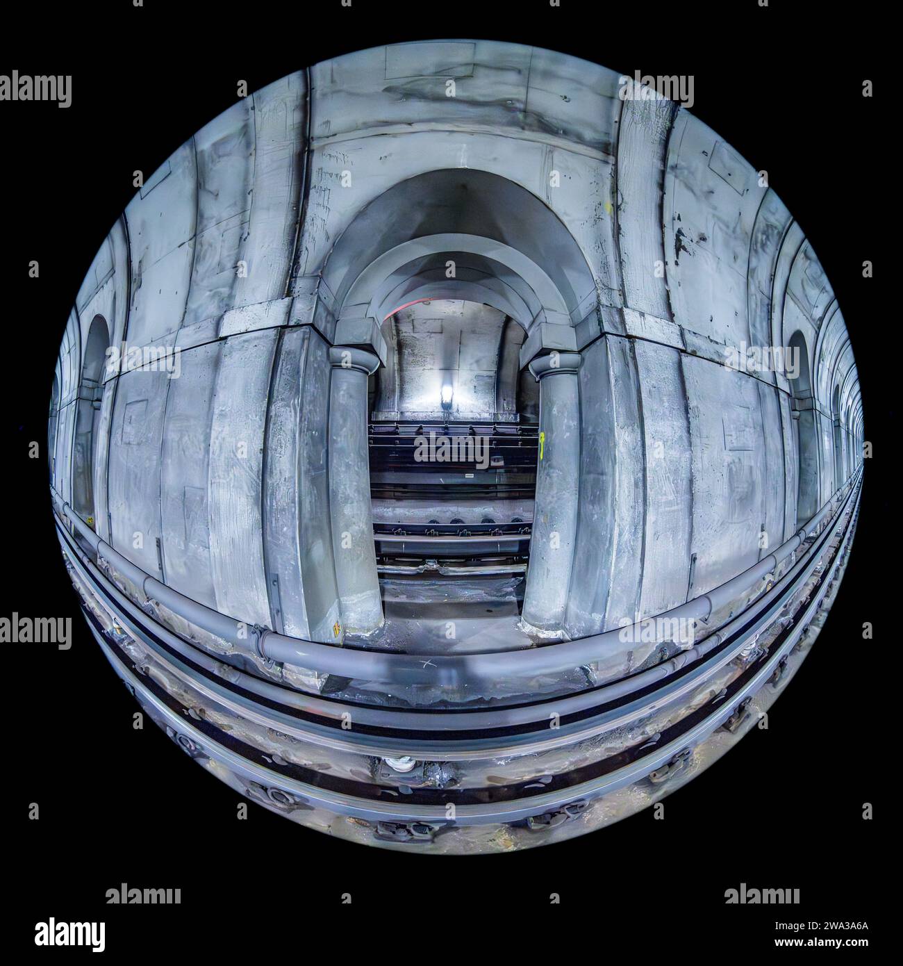 Brunel Tunnel from Rotherhithe Overground Station to Wapping. The first ...