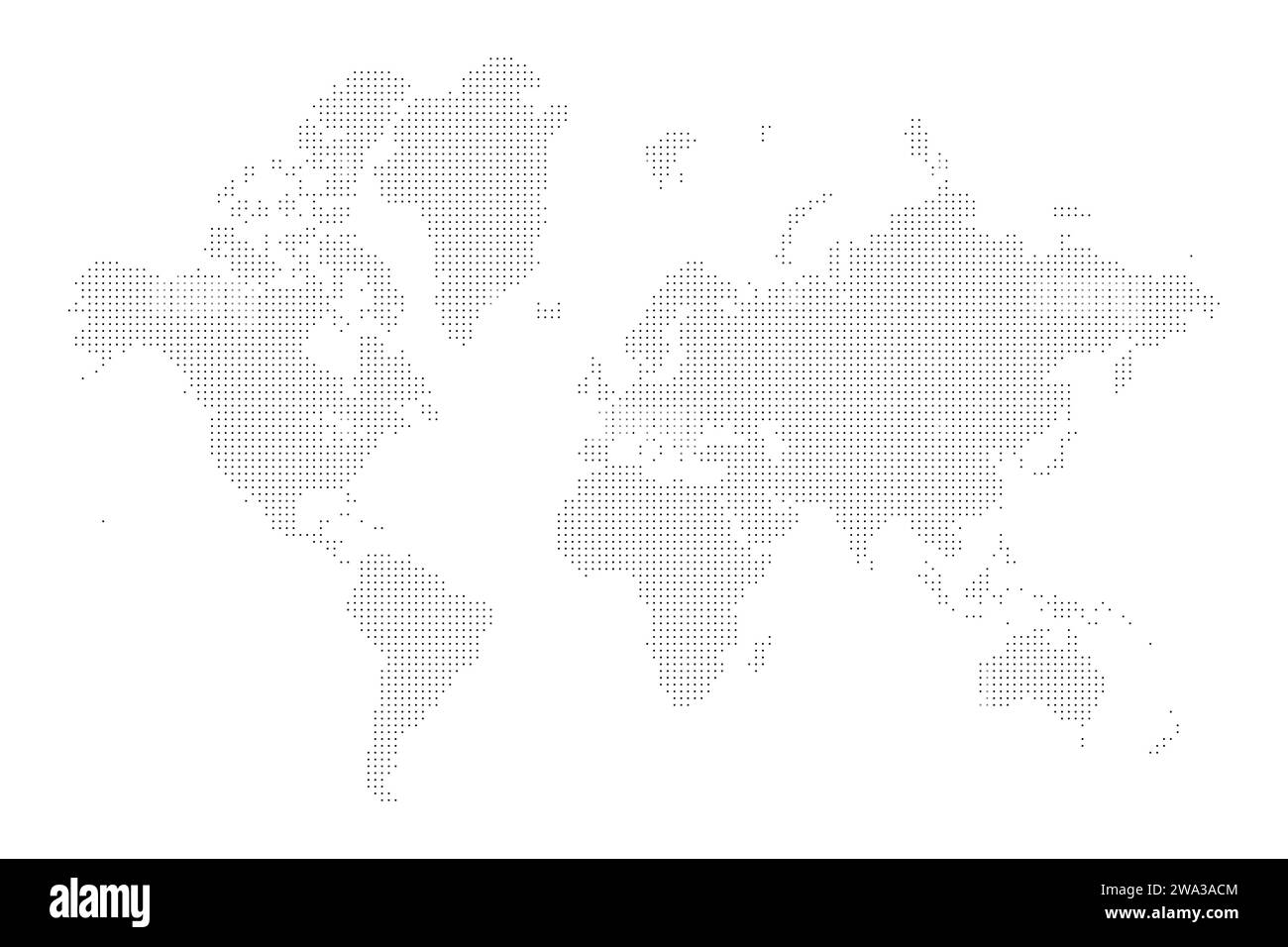 World map mosaic of squares. Black vector illustration Stock Vector ...