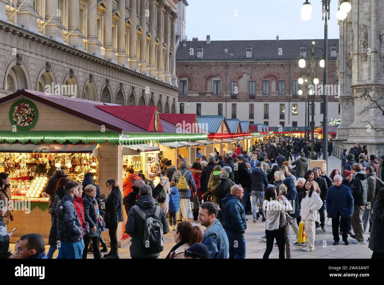 Milan, Italy. 01st Jan, 2024. Traditional walk in the city center on ...