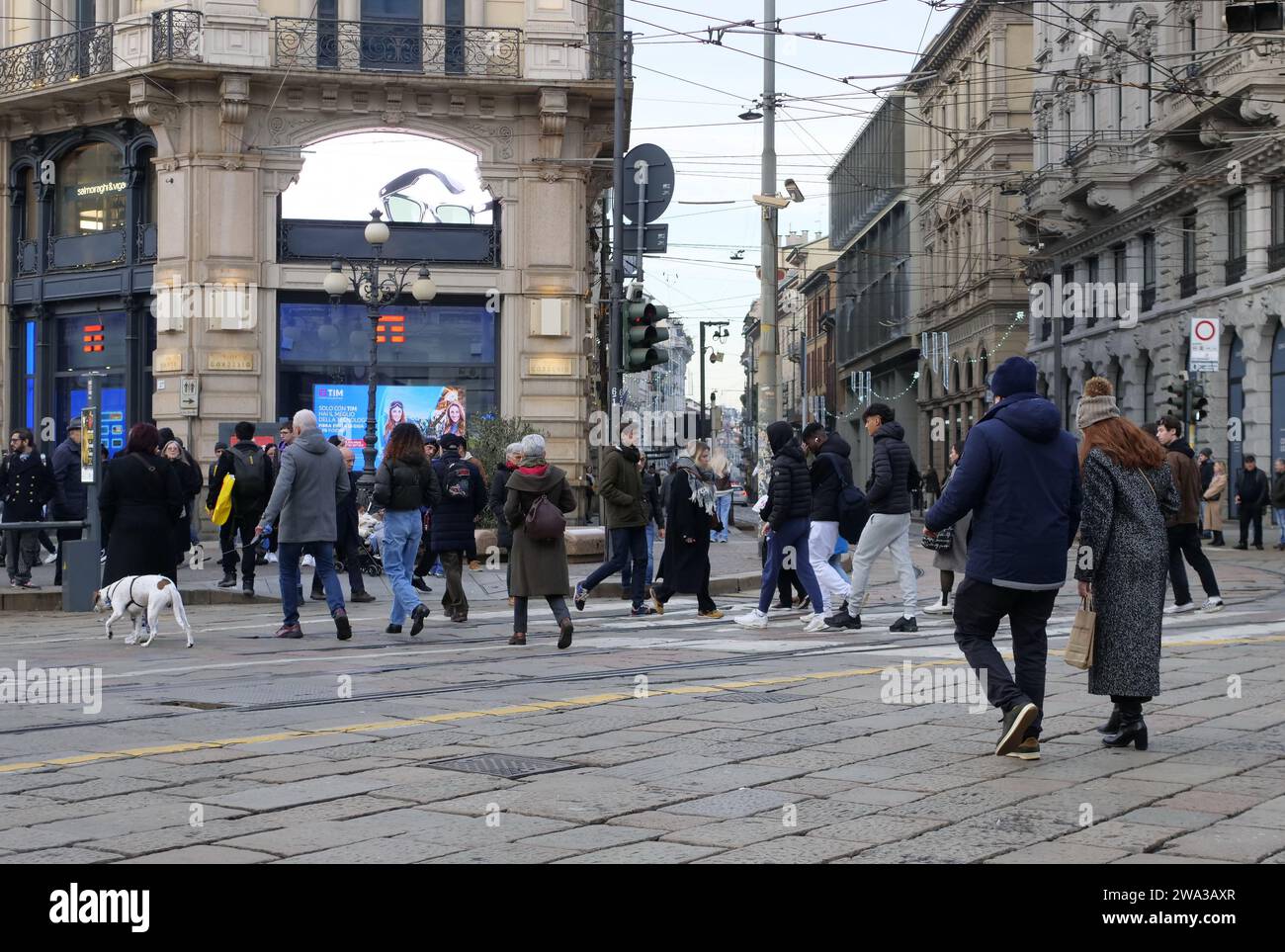 Milan, Italy. 01st Jan, 2024. Traditional walk in the city center on ...