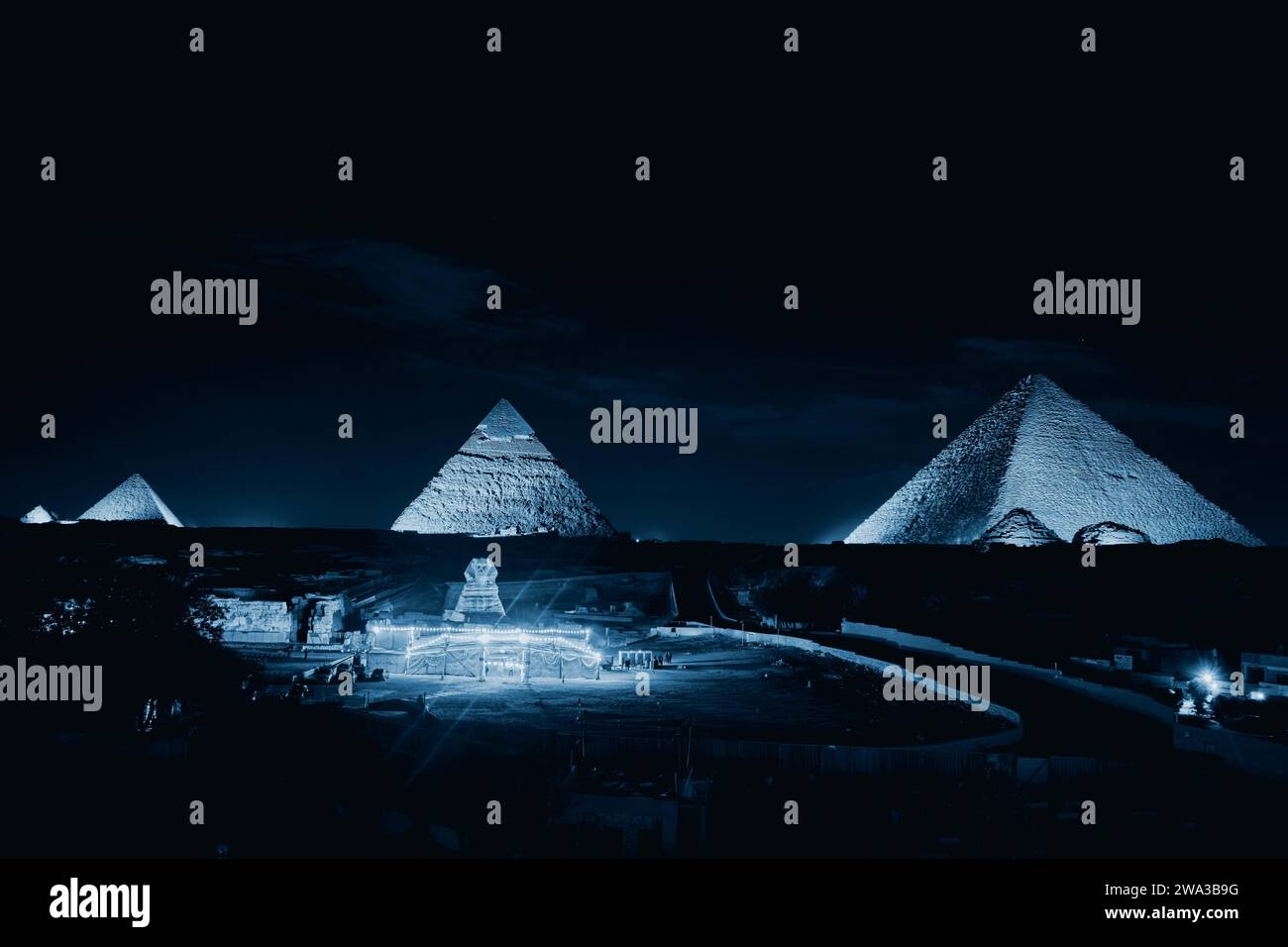 Giza, Egypt - December 24 2023: The Pyramids and the Sphinx in the ...