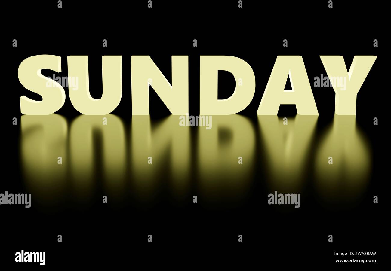 Bright yellow Sunday Blocks A Vibrant 3D Illustration Highlighting the ...