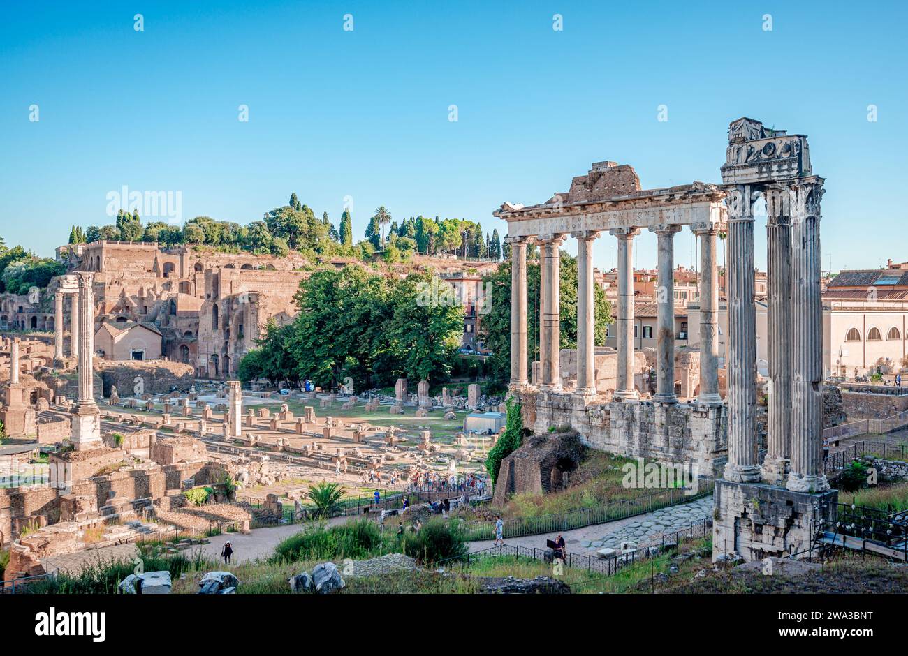 The Roman Forum in the afternoon, seen from Capitoline Hill. In Rome ...