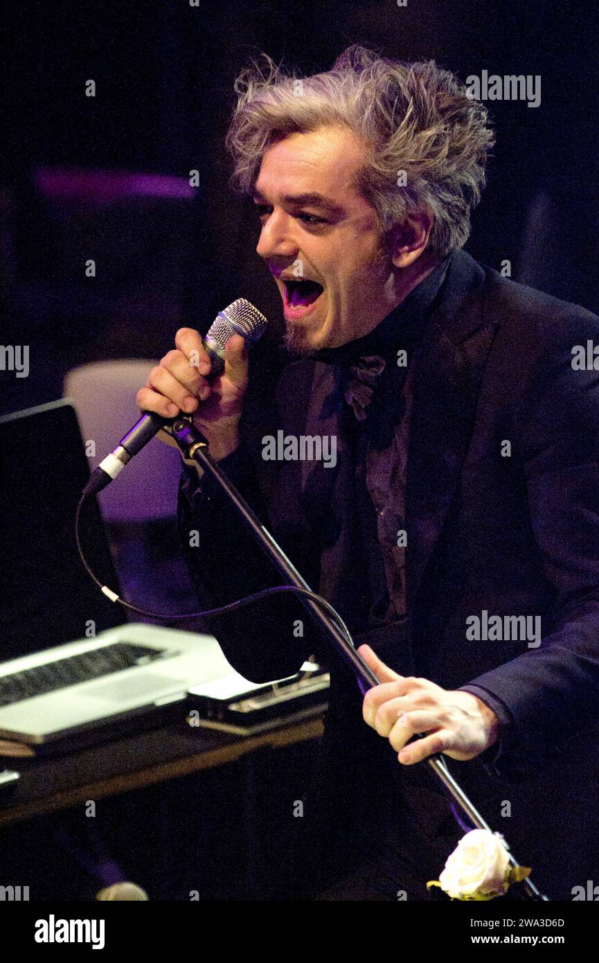 Milan Italy 2012-03-12: Morgan, Marco Castoldi, Italian singer, during ...