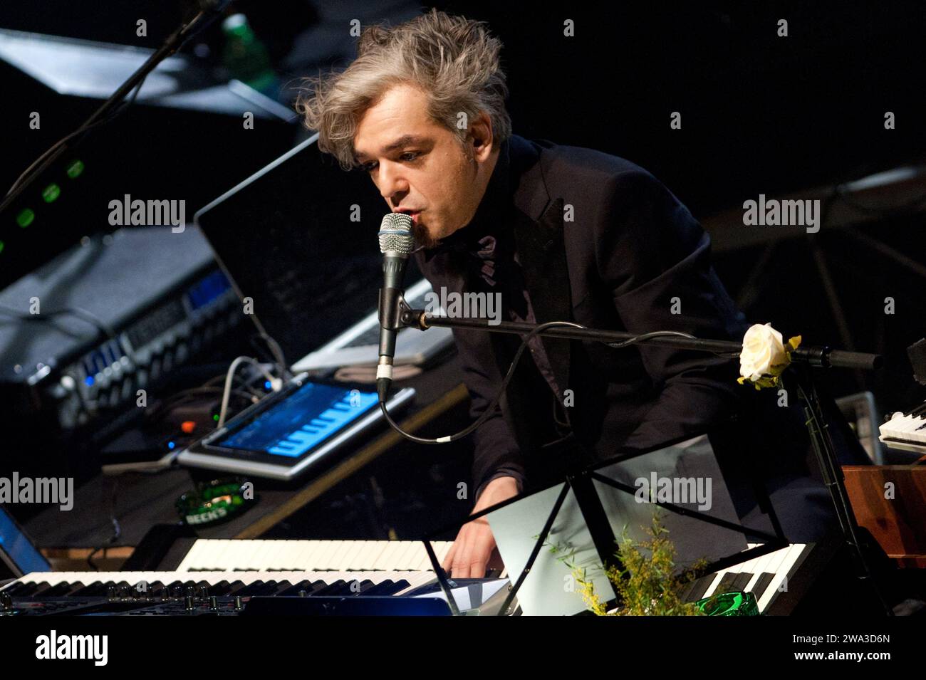 Milan Italy 2012-03-12: Morgan, Marco Castoldi, Italian singer, during ...