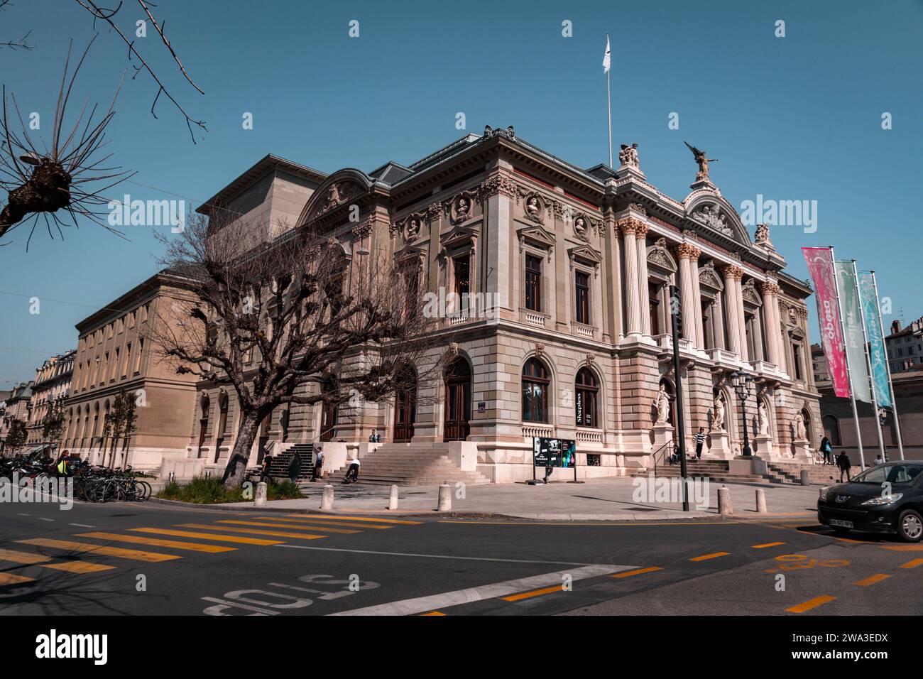 Geneva, Switzerland - 25 March 2022: Place Neuve is one of the main ...