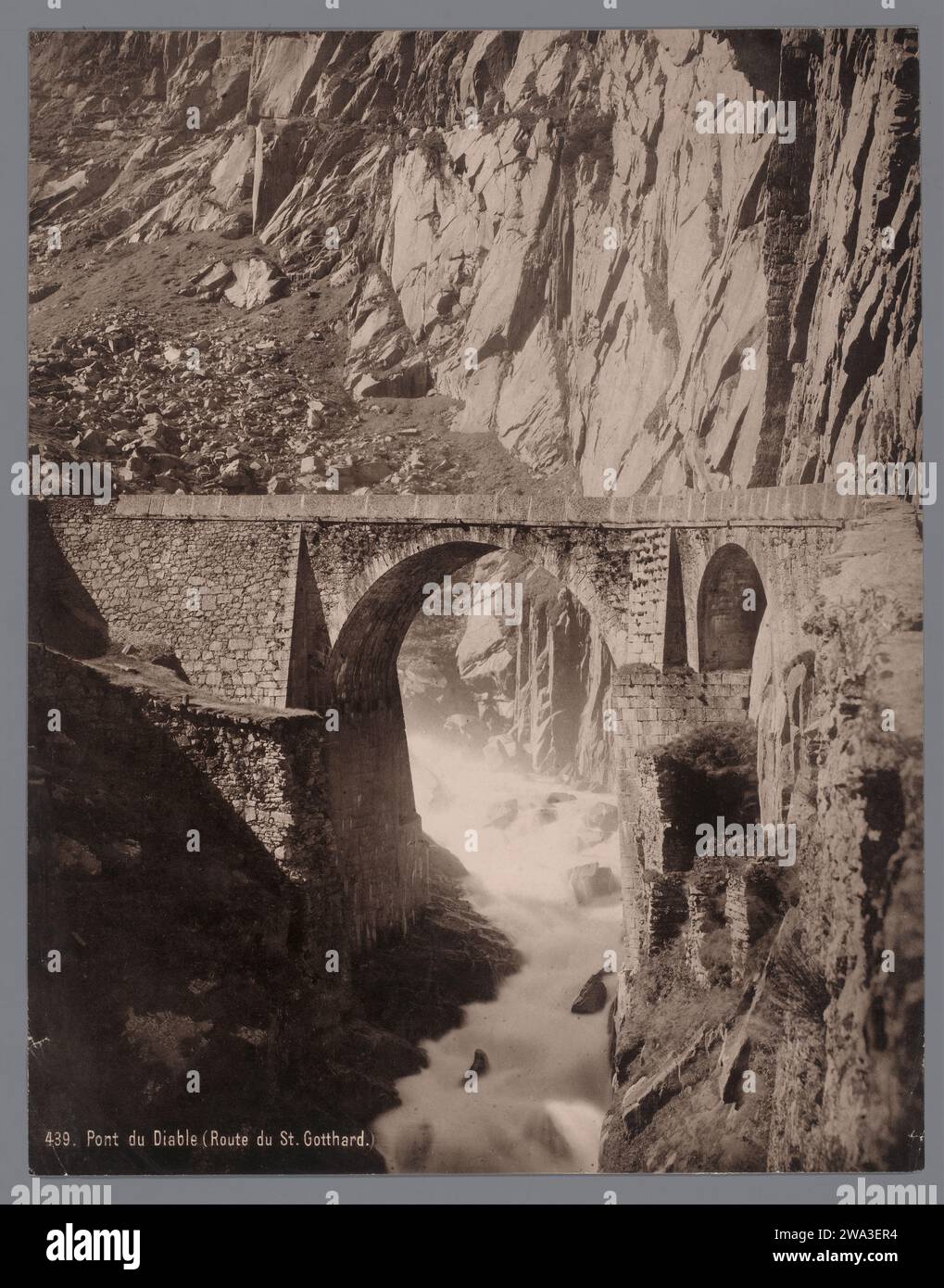Teufelsbrücke ["Pont du Diable"] about the Schöllenenschlucht, at the ...
