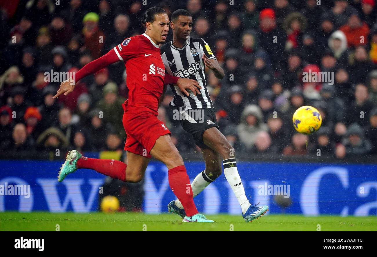 Newcastle United's Alexander Isak scores their side's first goal of the ...