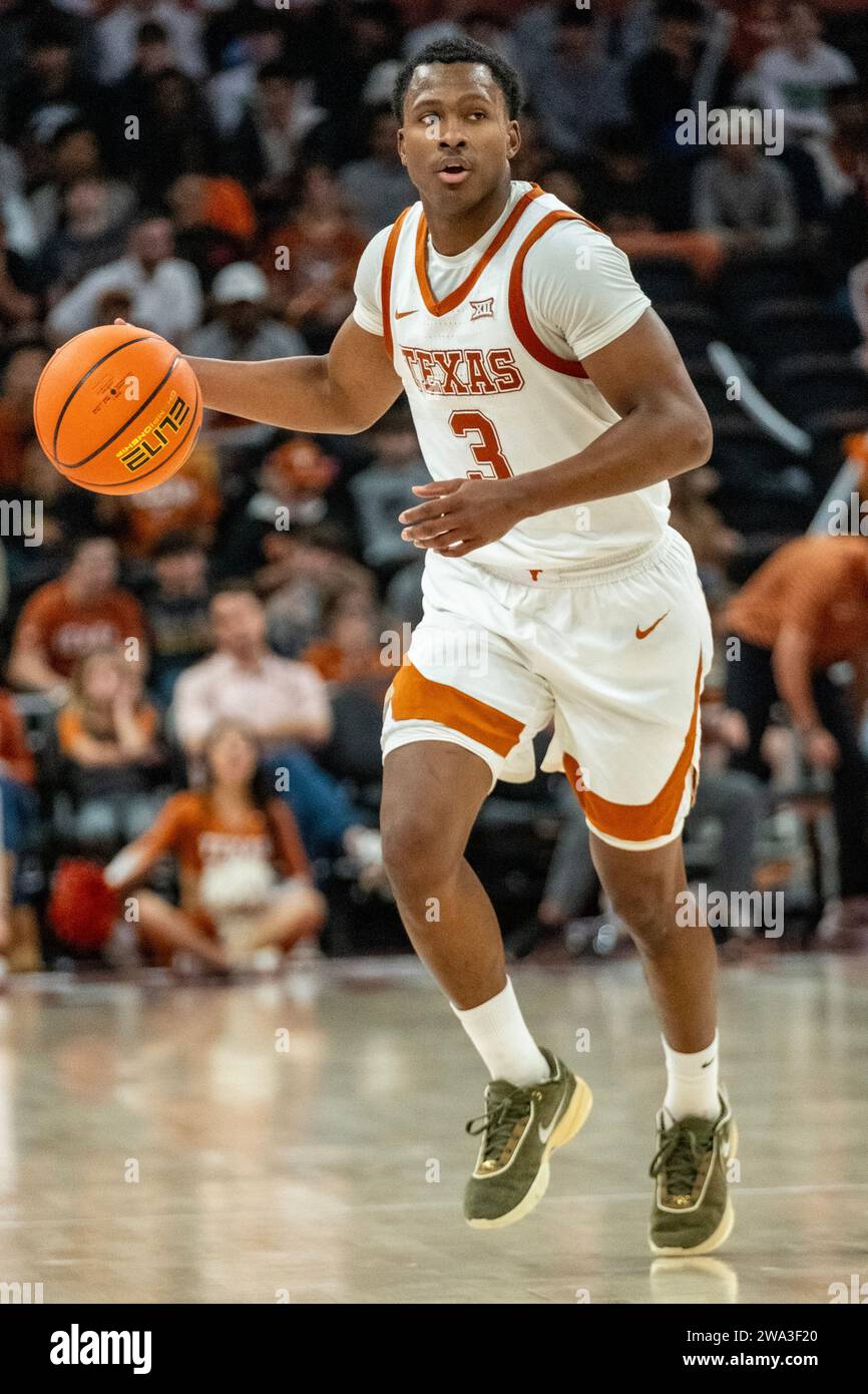 Texas, USA. 1st Jan, 2024. Max Abmas #3 of the Texas Longhorns in ...
