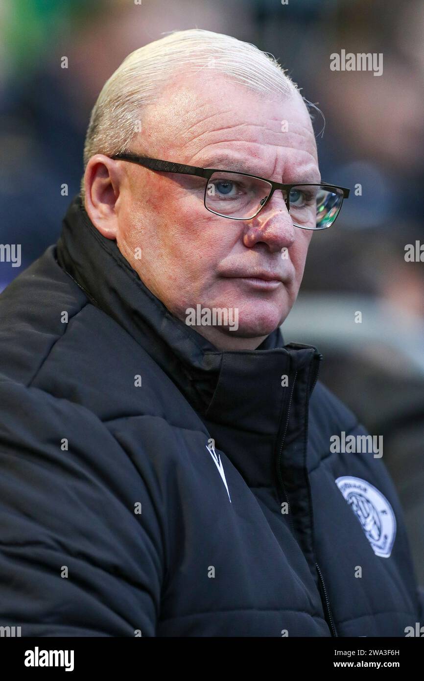 Portsmouth, UK. 01st Jan, 2024. Stevenage Manager Steve Evans during ...