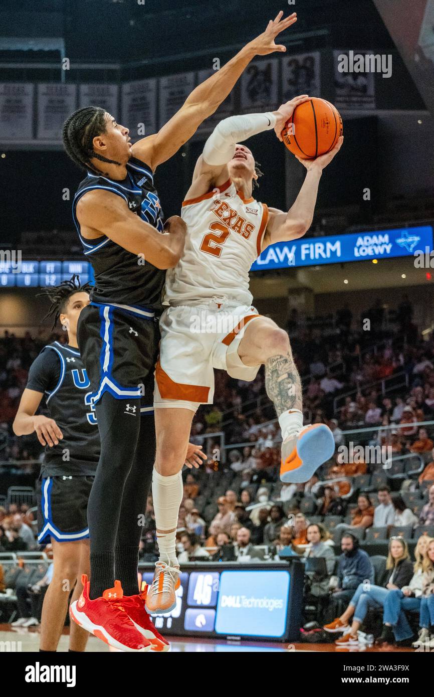 Texas, USA. 1st Jan, 2024. Chendall Weaver #2 of the Texas Longhorns in action vs the UTA ...
