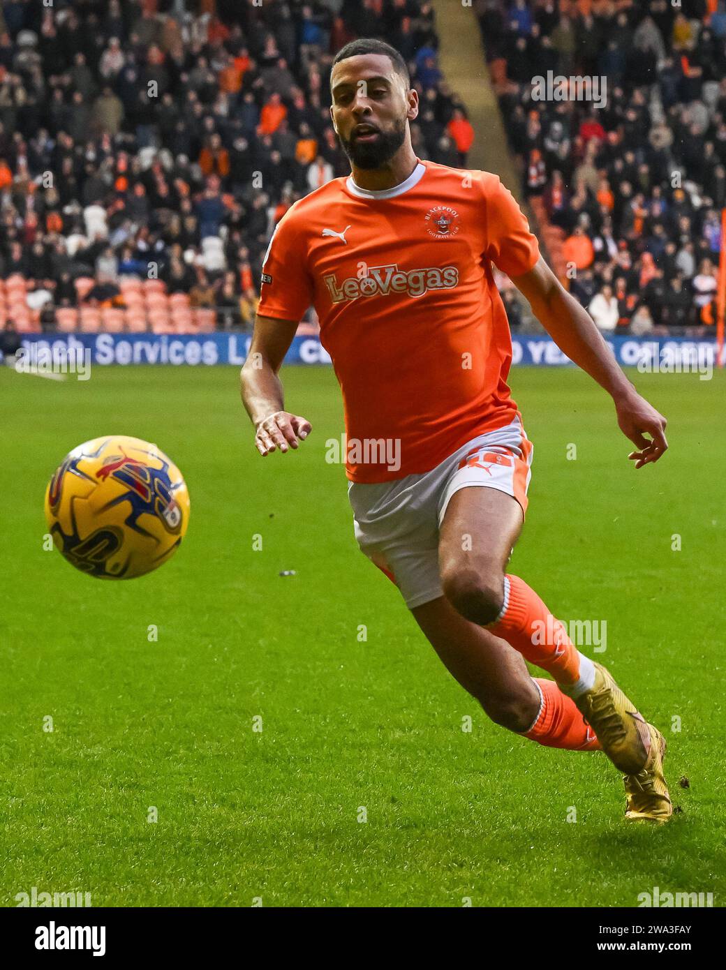 CJ Hamilton of Blackpool in action during the Sky Bet League 1 match ...