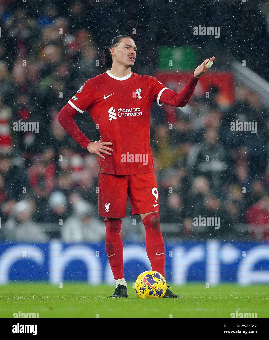 Liverpool's Darwin Nunez during the Premier League match at Anfield ...