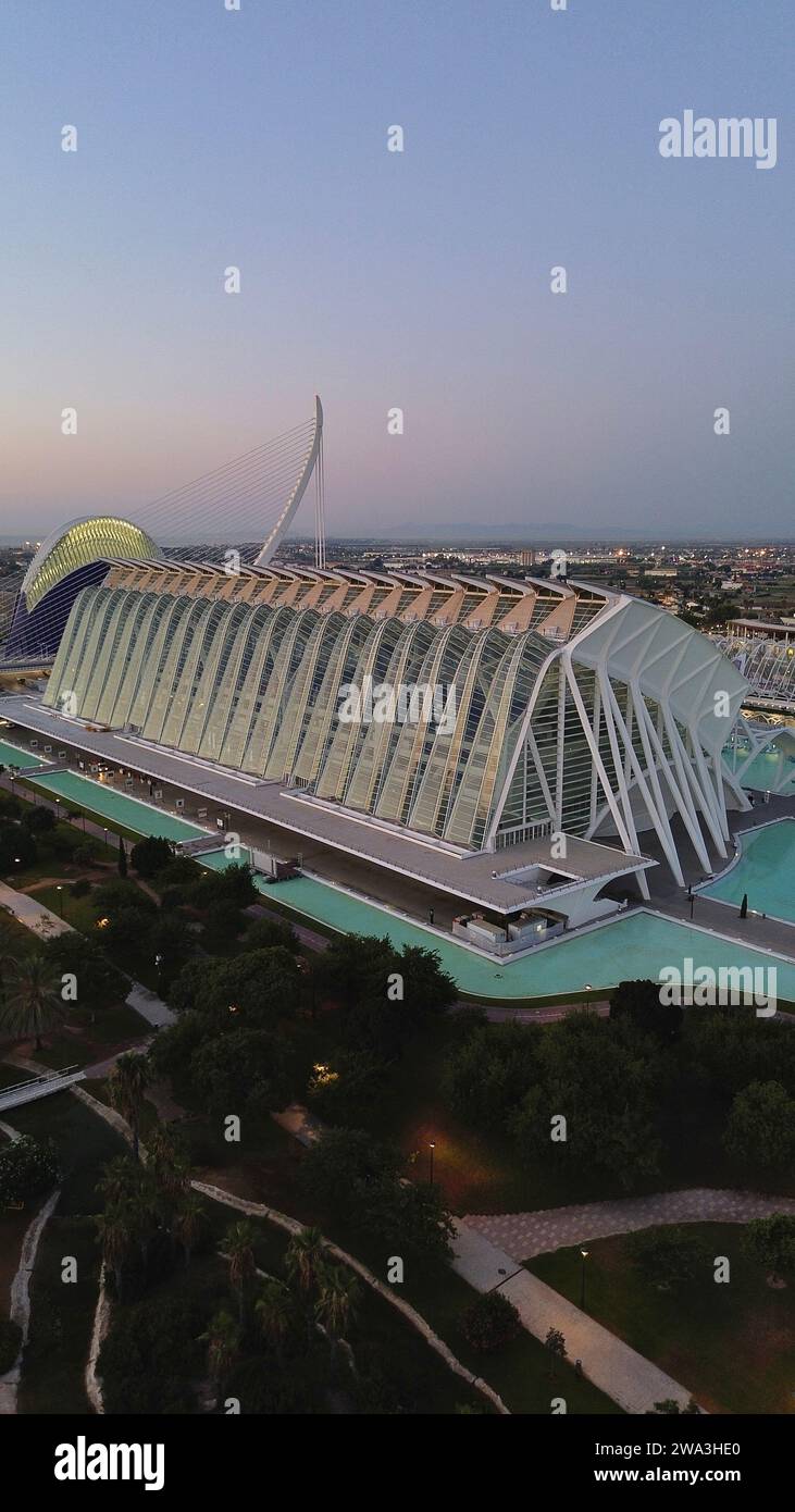 drone photo Príncipe Felipe Science Museum Valencia Spain europe Stock ...
