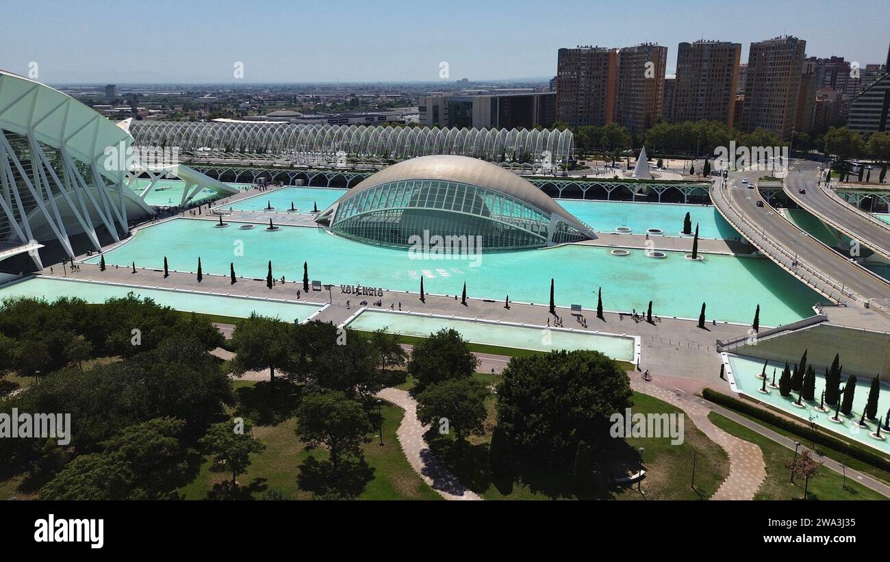 drone photo Hemisfèric Valencia Spain Europe Stock Photo - Alamy