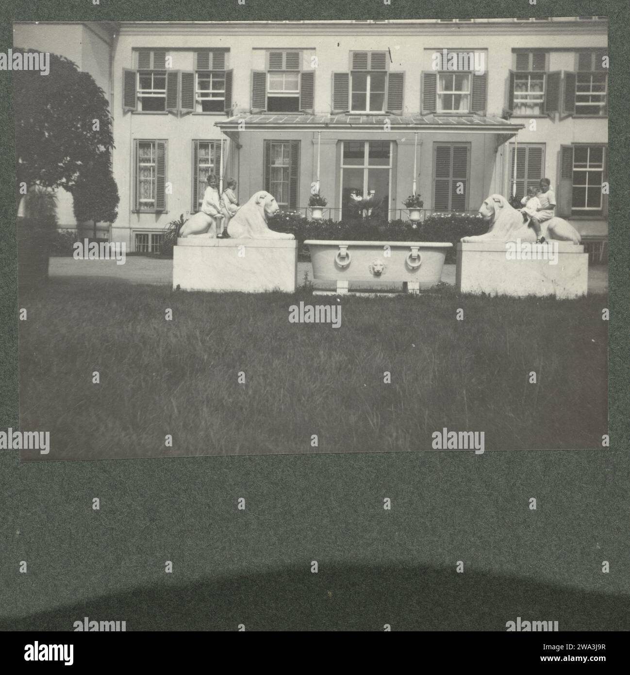 Children in lion images for the De Paauw estate, c. 1913 photograph ...