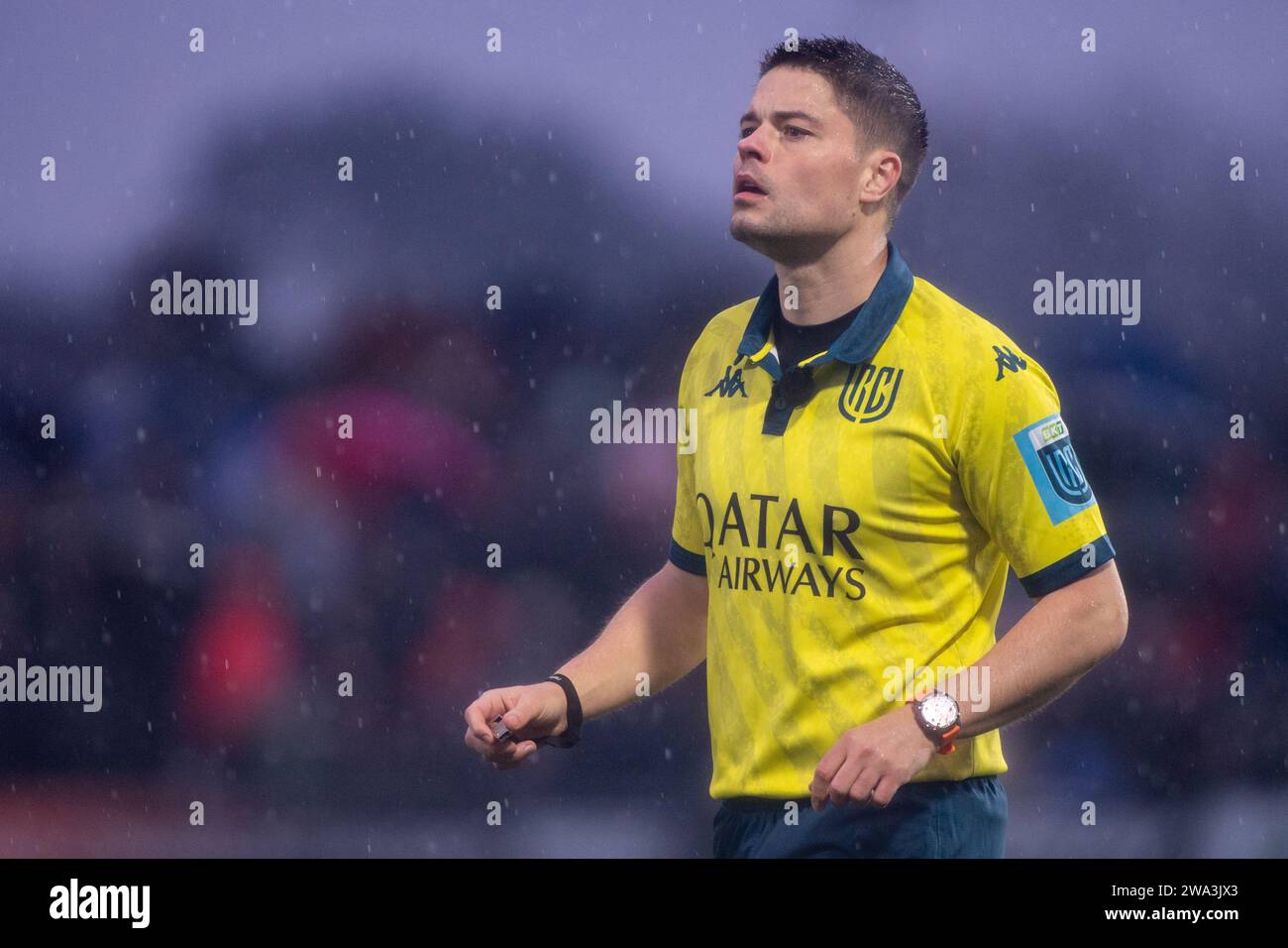 Galway, Ireland. 01st Jan, 2024. Referee Chris Busby during the United ...
