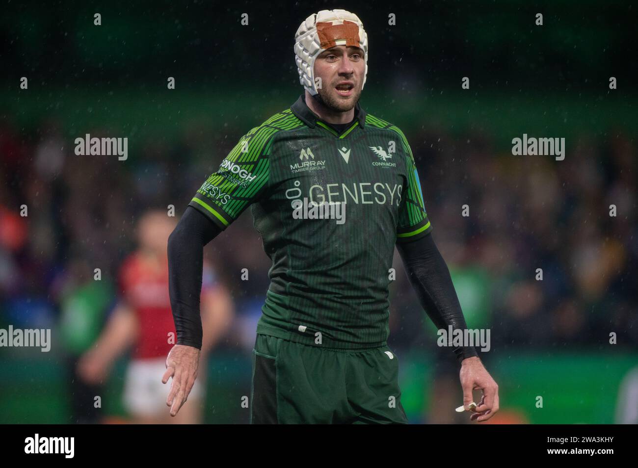 Galway, Ireland. 01st Jan, 2024. Mack Hansen of Connacht during the ...