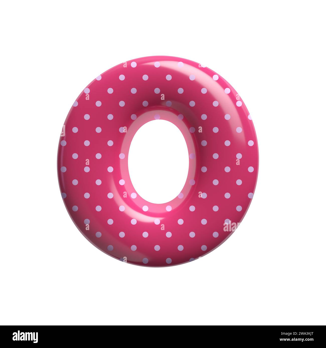 Polka dot letter O - Large 3d pink retro font - suitable for Fashion ...