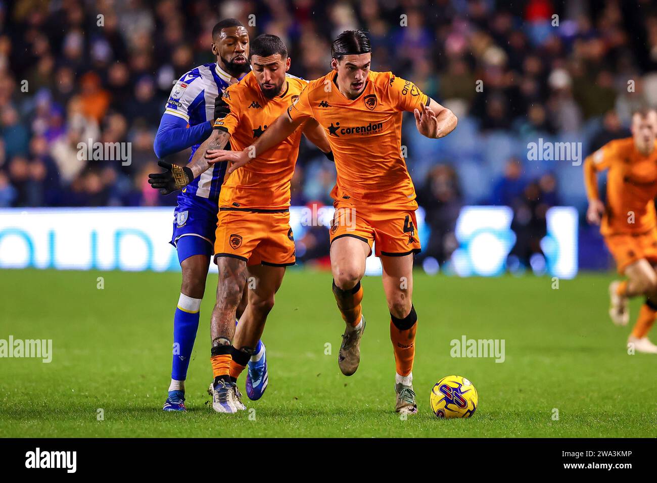 Sheffield, UK. 01st Jan, 2024. Allahyar Sayyadmanesh 9 of Hull City ...