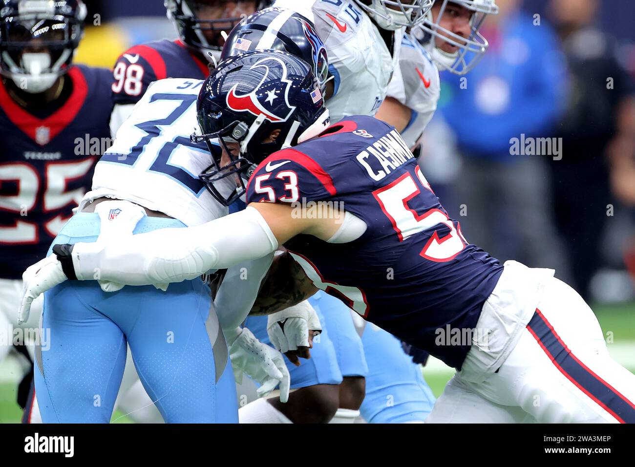 Houston, Texas, USA. 31st Dec, 2023. Houston Texans linebacker Blake ...