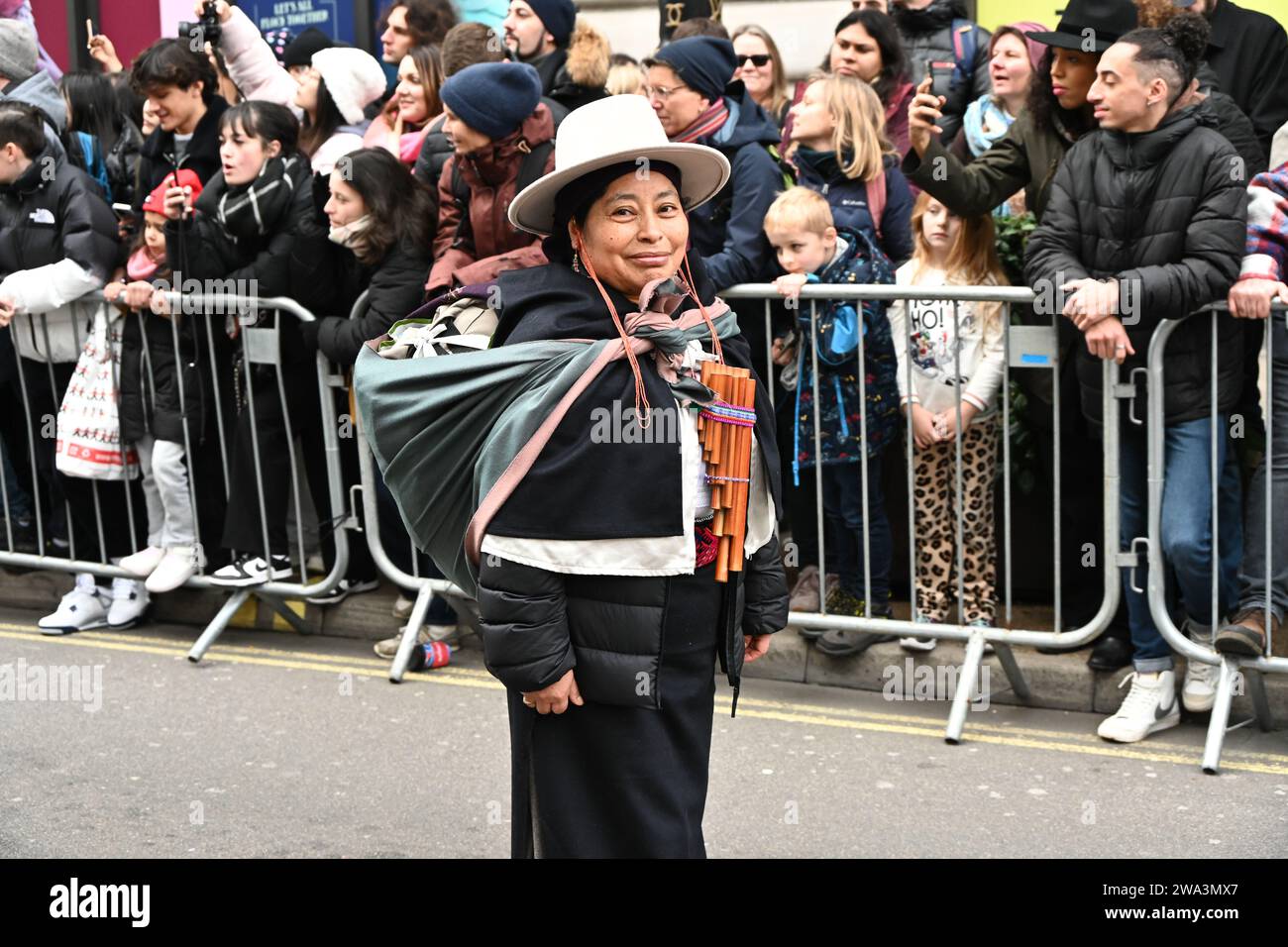 London, UK. 1st Jan, 2024. London's annual New Year parade featuring hundreds of float in ...