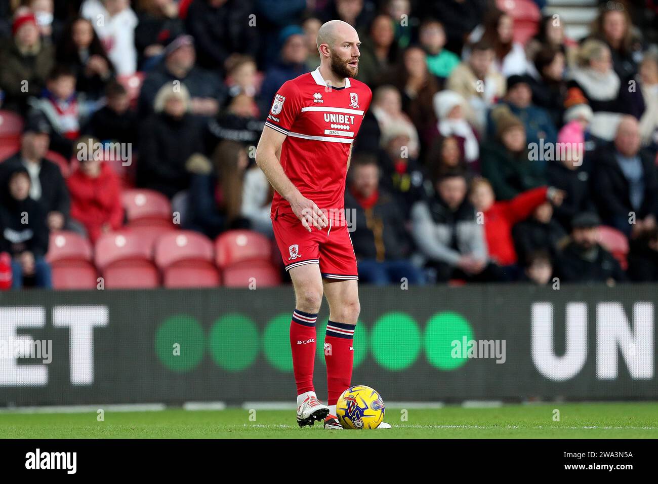 Middlesbrough on Monday 1st January 2024. Matthew Clarke of ...