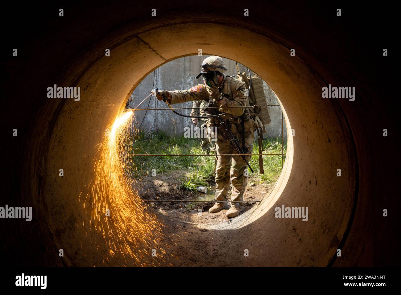 U.S. Army Sappers perform breaching operations in an urban environment ...