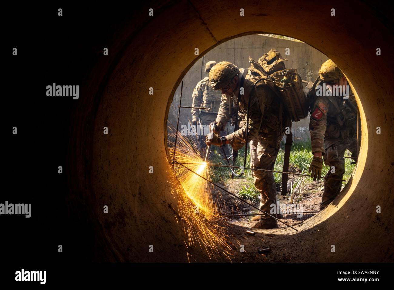 U.S. Army Sappers perform breaching operations in an urban environment ...