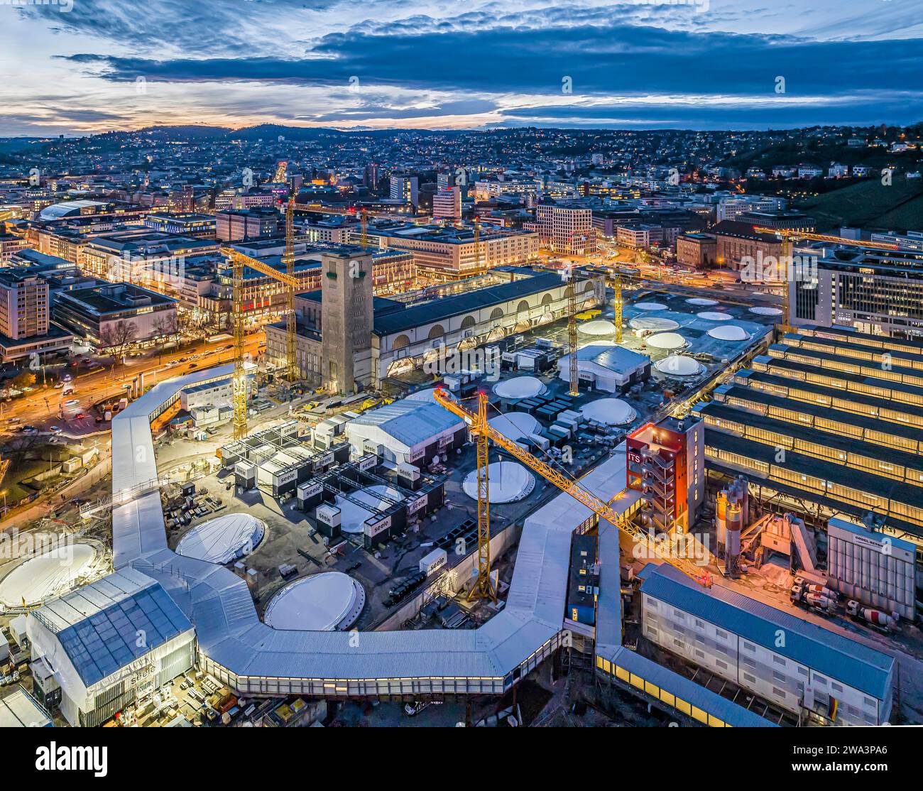 Main station, Stuttgart 21 construction site, where the new through ...