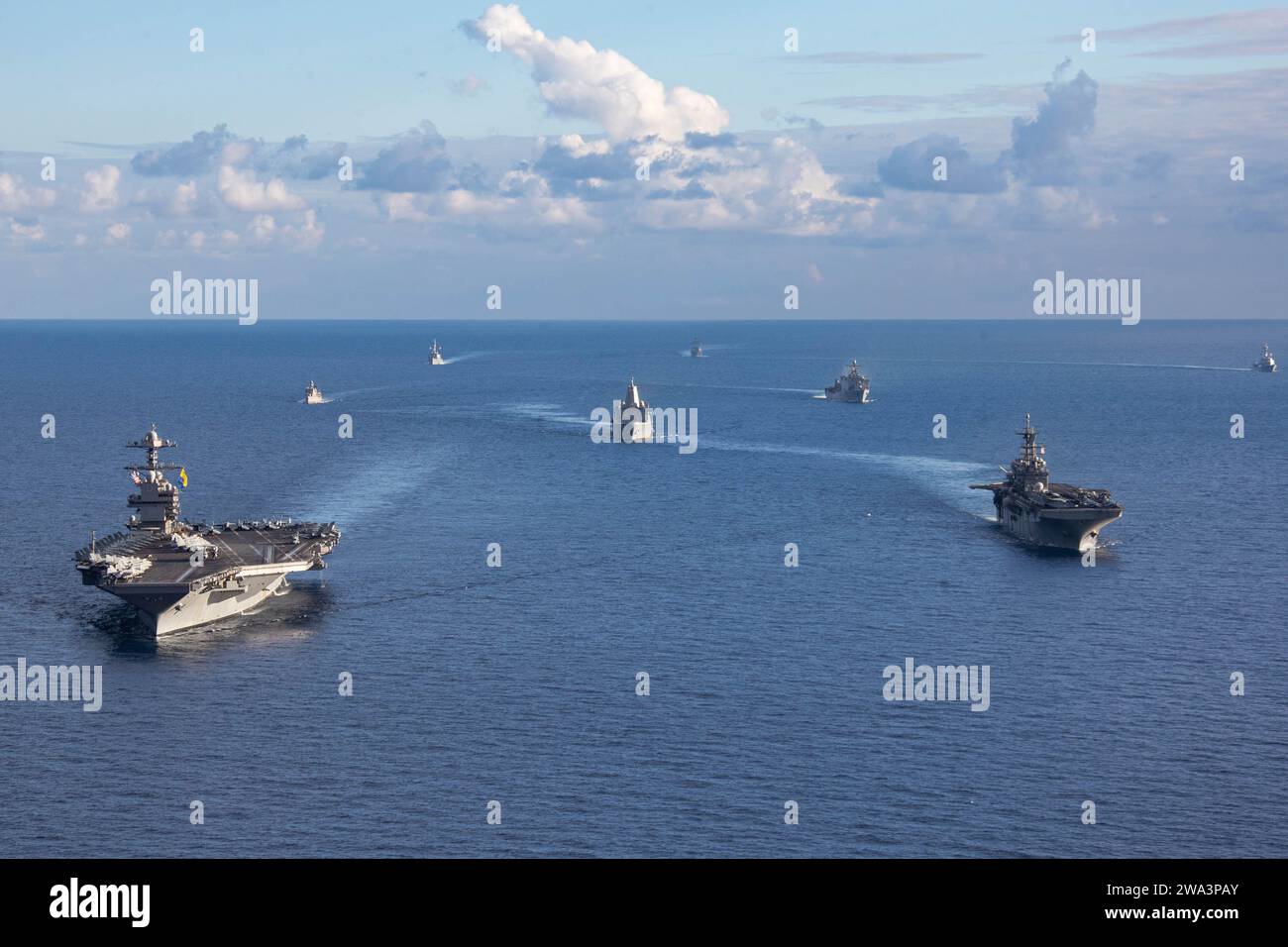 Ships from the Gerald R. Ford Carrier Strike Group (GRFCSG) and the ...