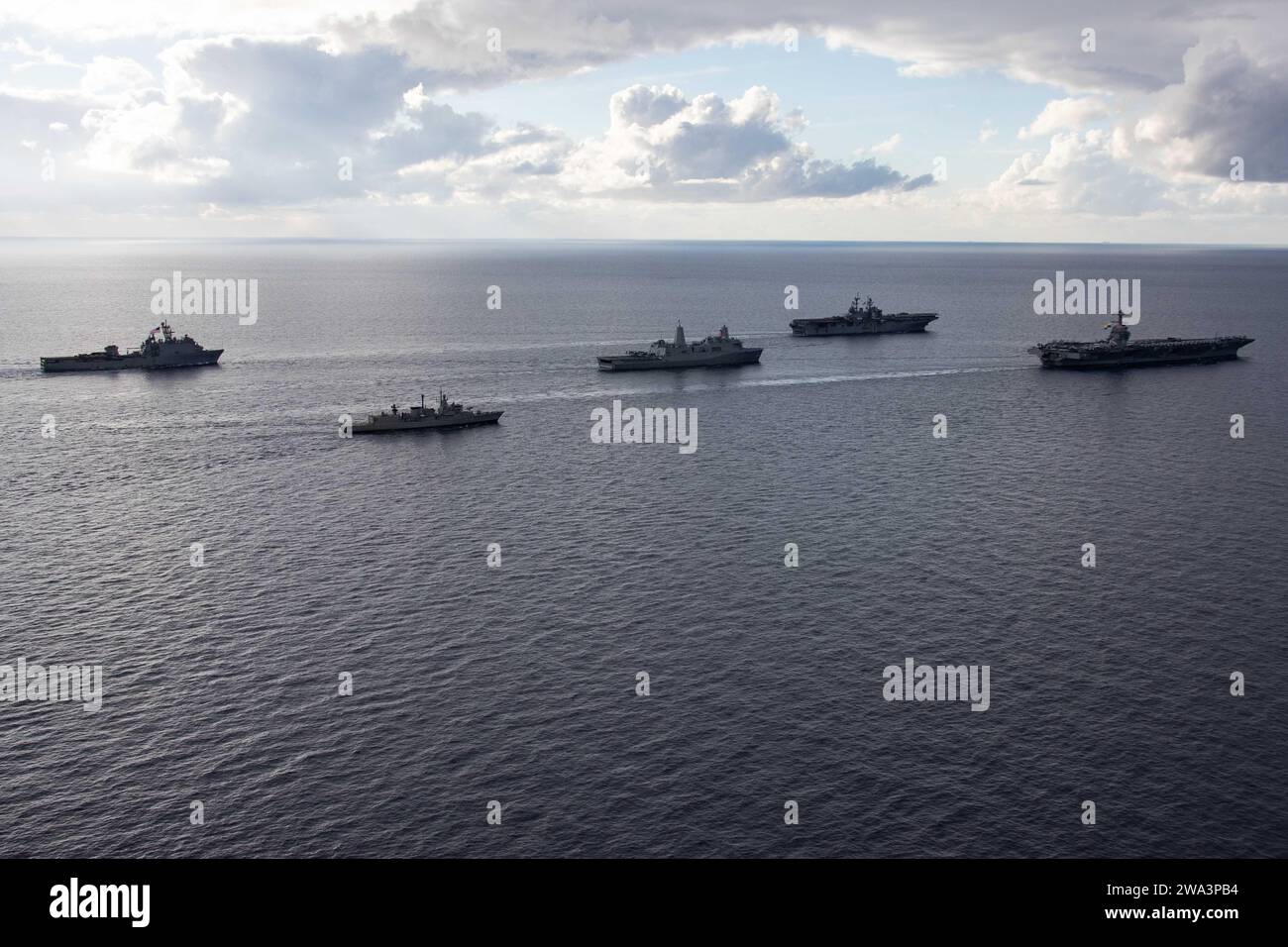 Ships from the Gerald R. Ford Carrier Strike Group (GRFCSG) and the ...