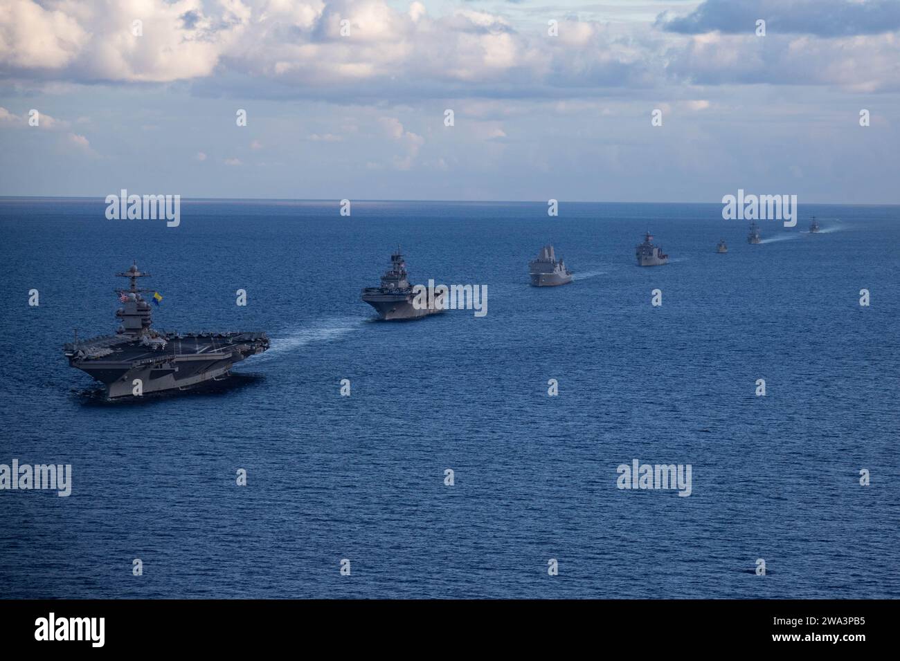 Ships from the Gerald R. Ford Carrier Strike Group (GRFCSG) and the ...