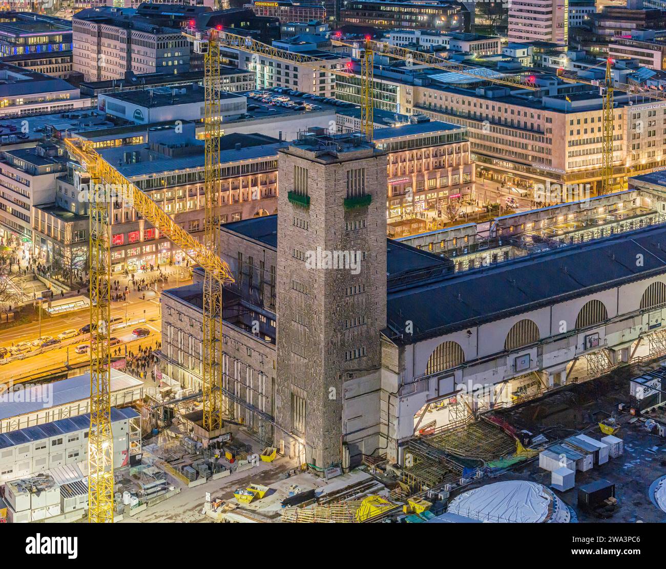 Central station, Stuttgart 21 construction site, Bonatz building and ...