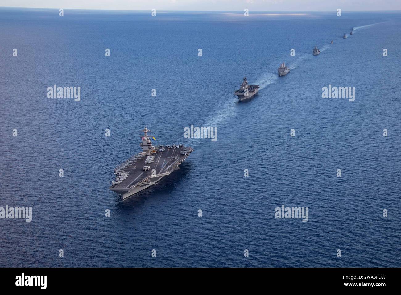 Ships from the Gerald R. Ford Carrier Strike Group (GRFCSG) and the ...
