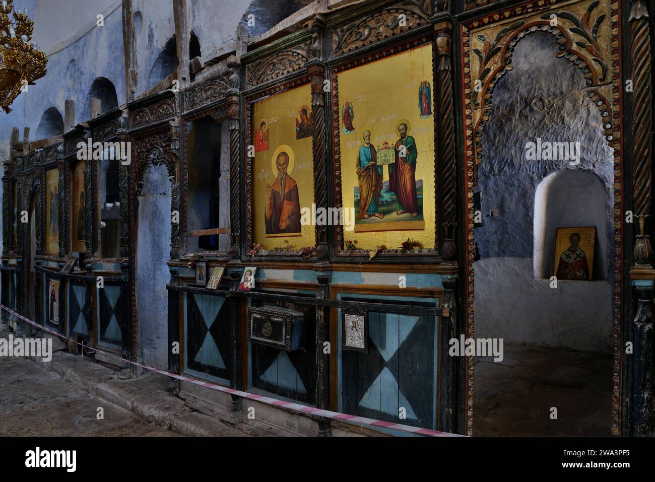 Old iconostasis in St Nicholas Monastery, Mesopotamia, Albania, Europe ...