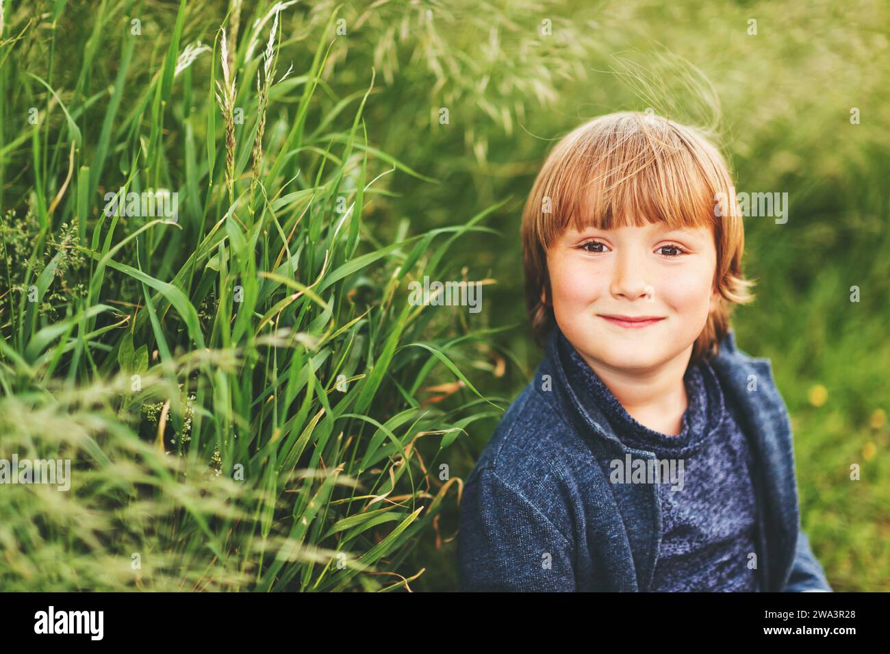 Outdoor portrait of adorable 6 year old kid boy Stock Photo - Alamy Outdoor portrait of adorable 6 year old kid boy Stock Photo - Alamy