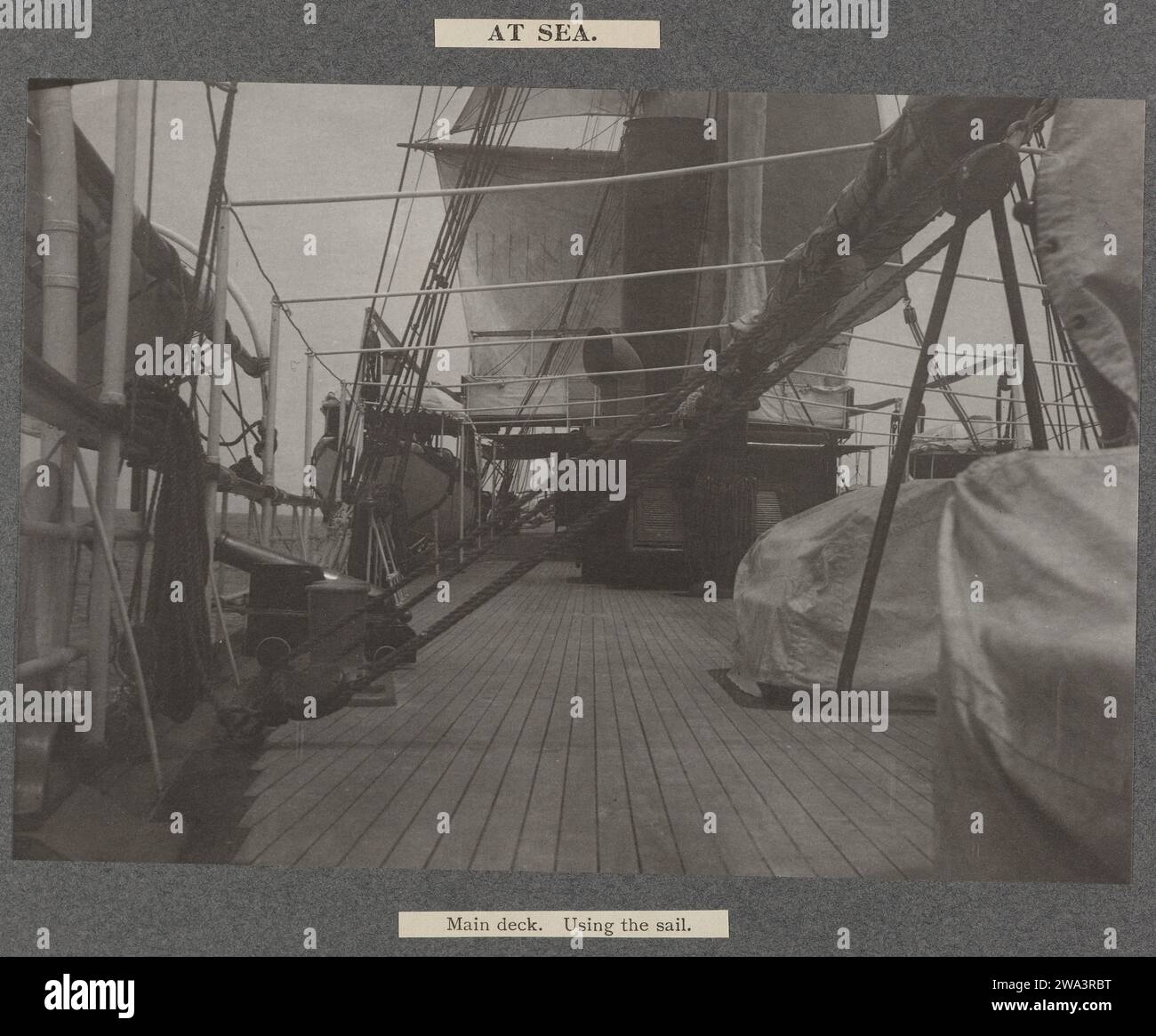 Deck of the Columbia with the sails hoisted, 1900 photograph This photo ...