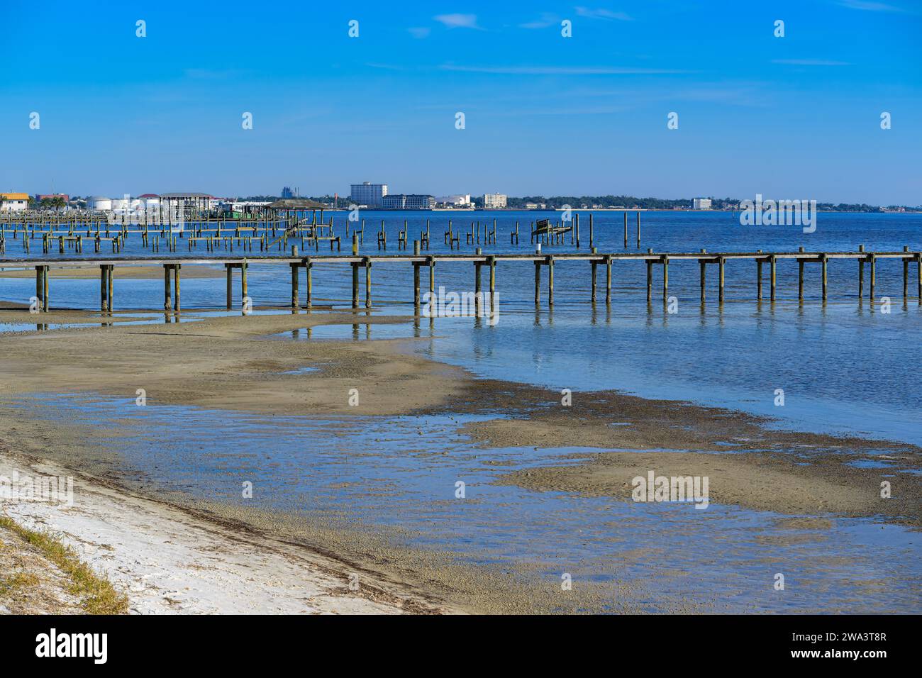 Panama City's shoreline, a story of resilience and endurance. Wooden ...