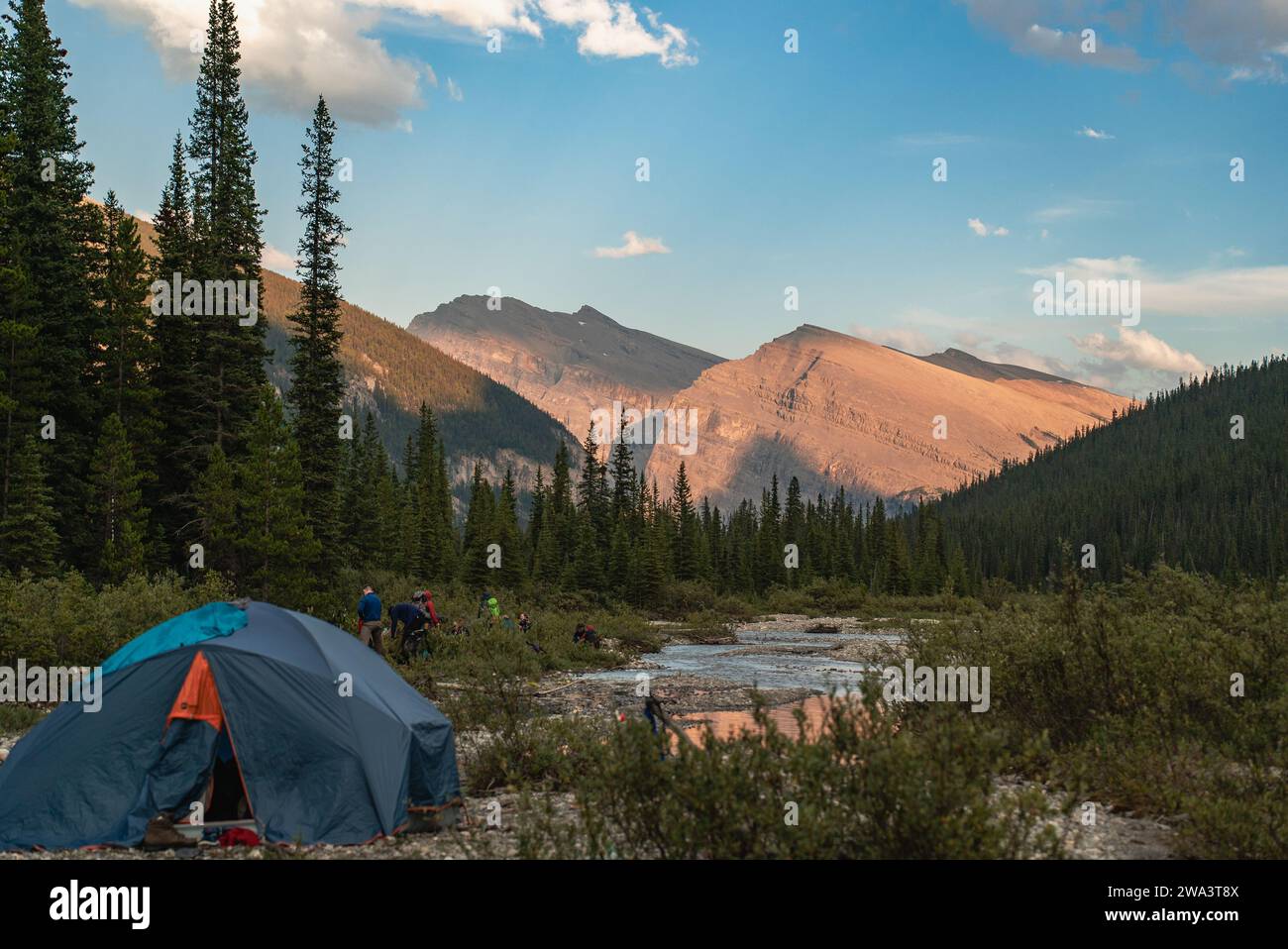 Beautiful mountains river camping tents hi-res stock photography and ...