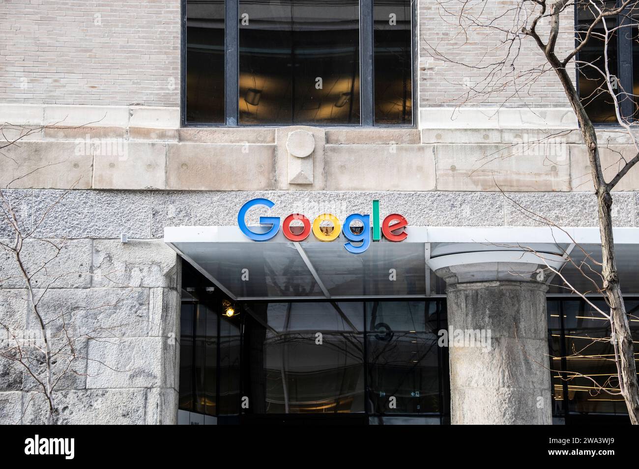 Colorful Google sign in downtown Montreal, Quebec, Canada Stock Photo ...