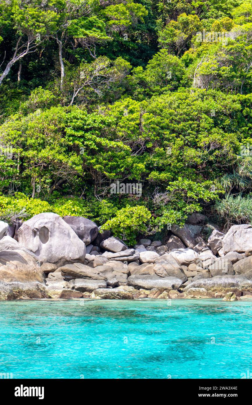 The rocky shore of the Similan Islands in Thailand - most famous ...