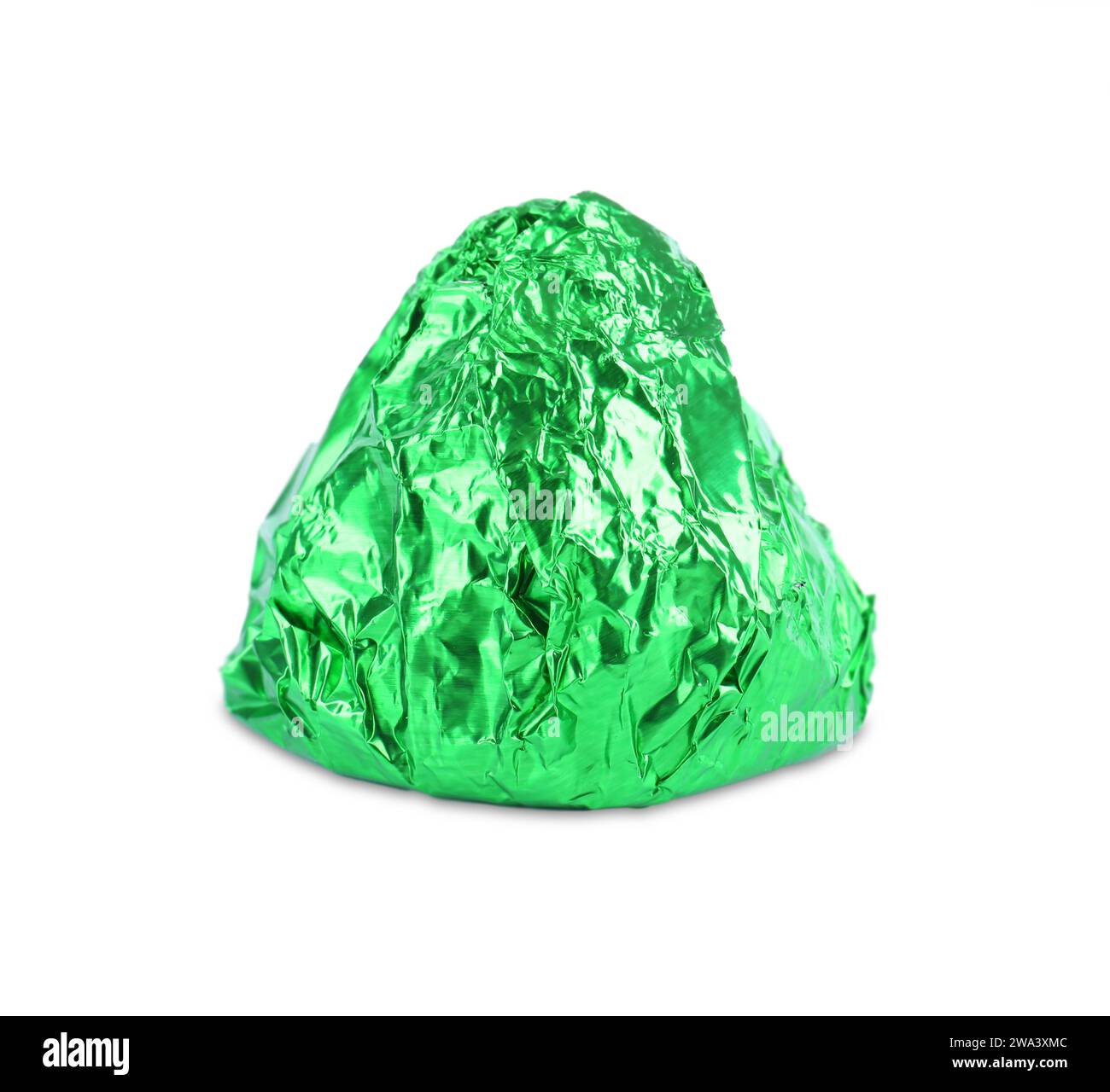 Tasty candy in green wrapper isolated on white Stock Photo - Alamy