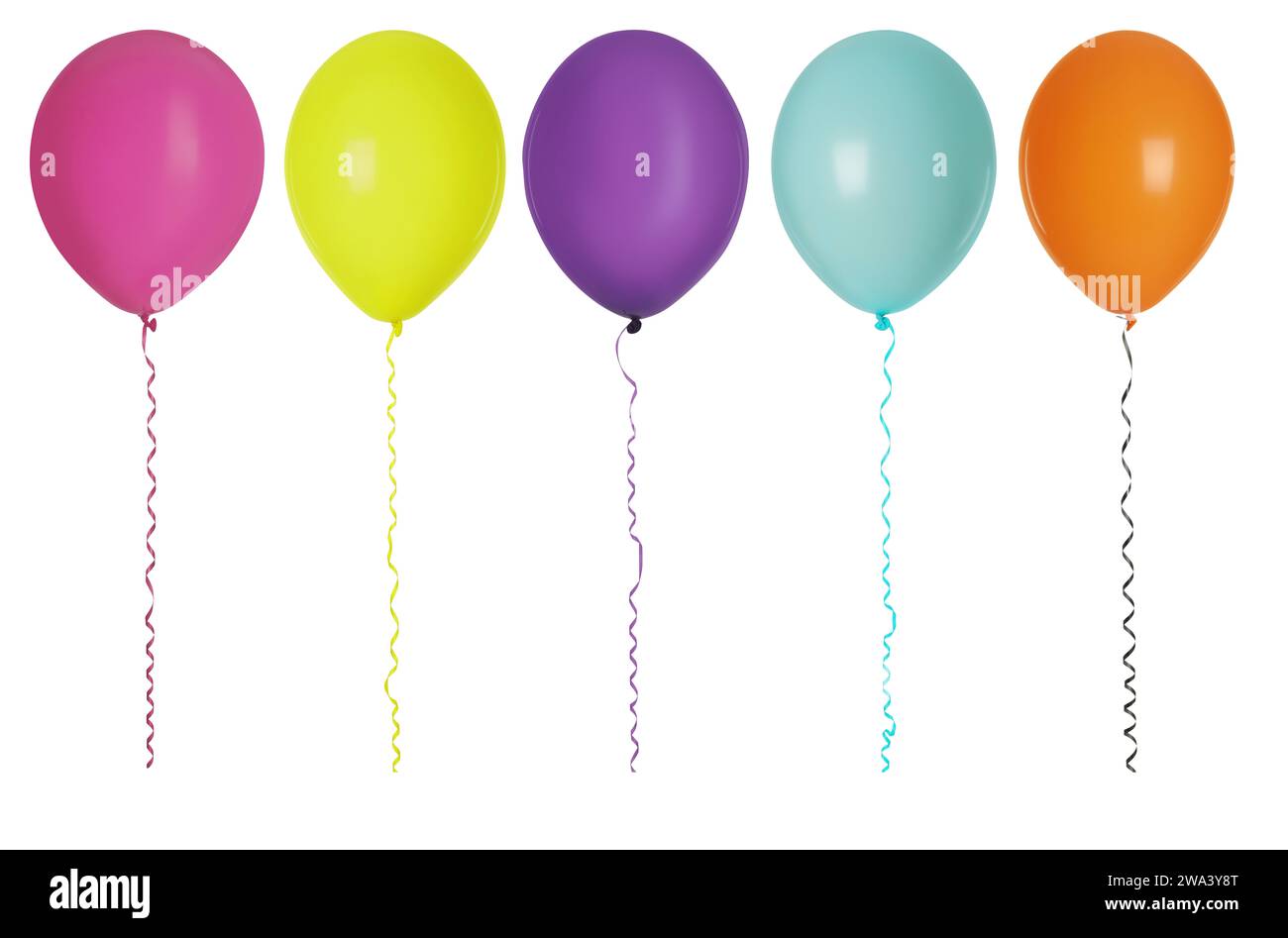 Different colorful balloons isolated on white, set Stock Photo - Alamy
