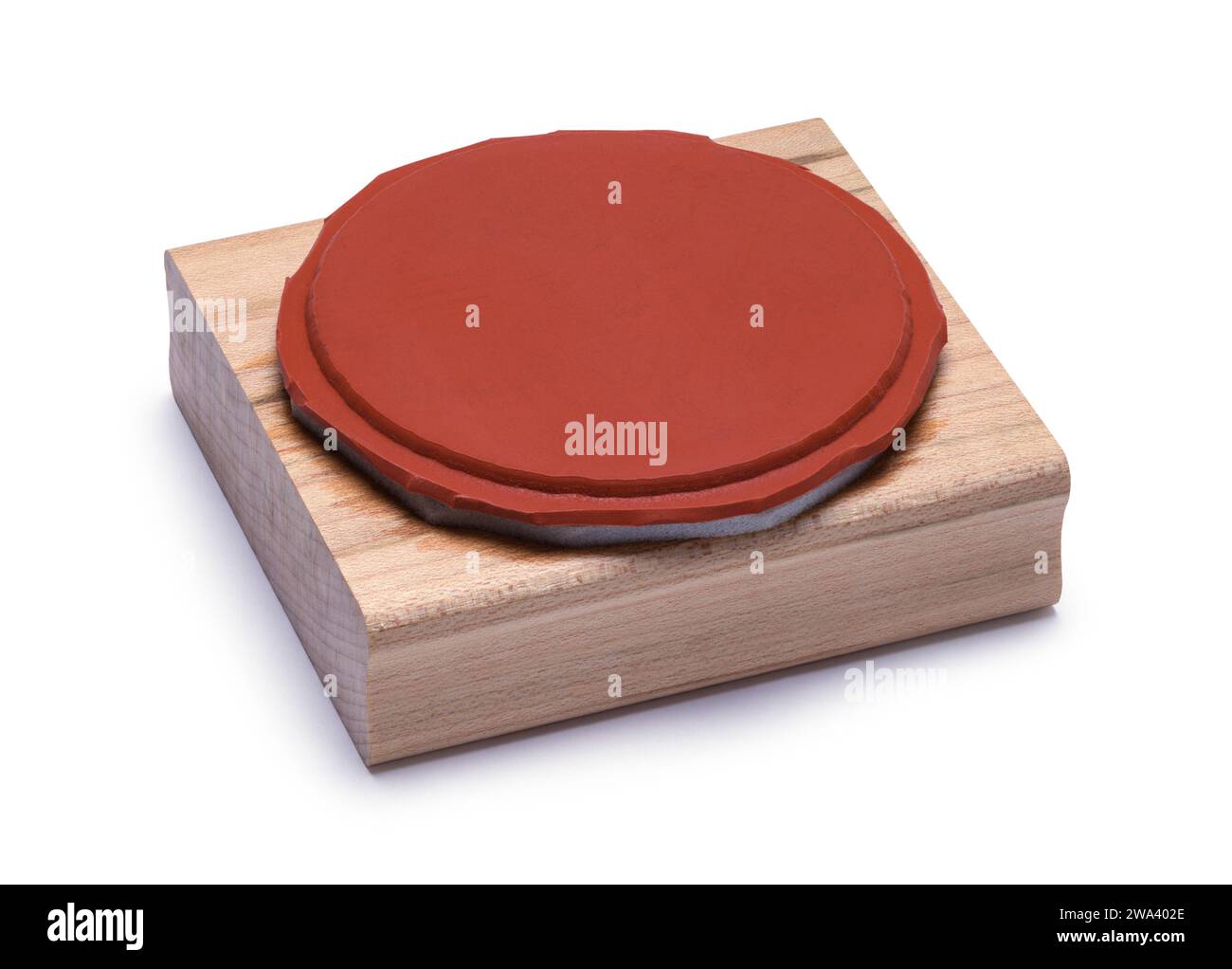 Round Rubber Stamp Cut Out on White Stock Photo - Alamy